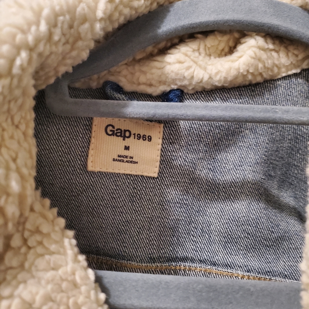 Vintage Inspired Gap Denim Jacket Sherpa Hood - Gem